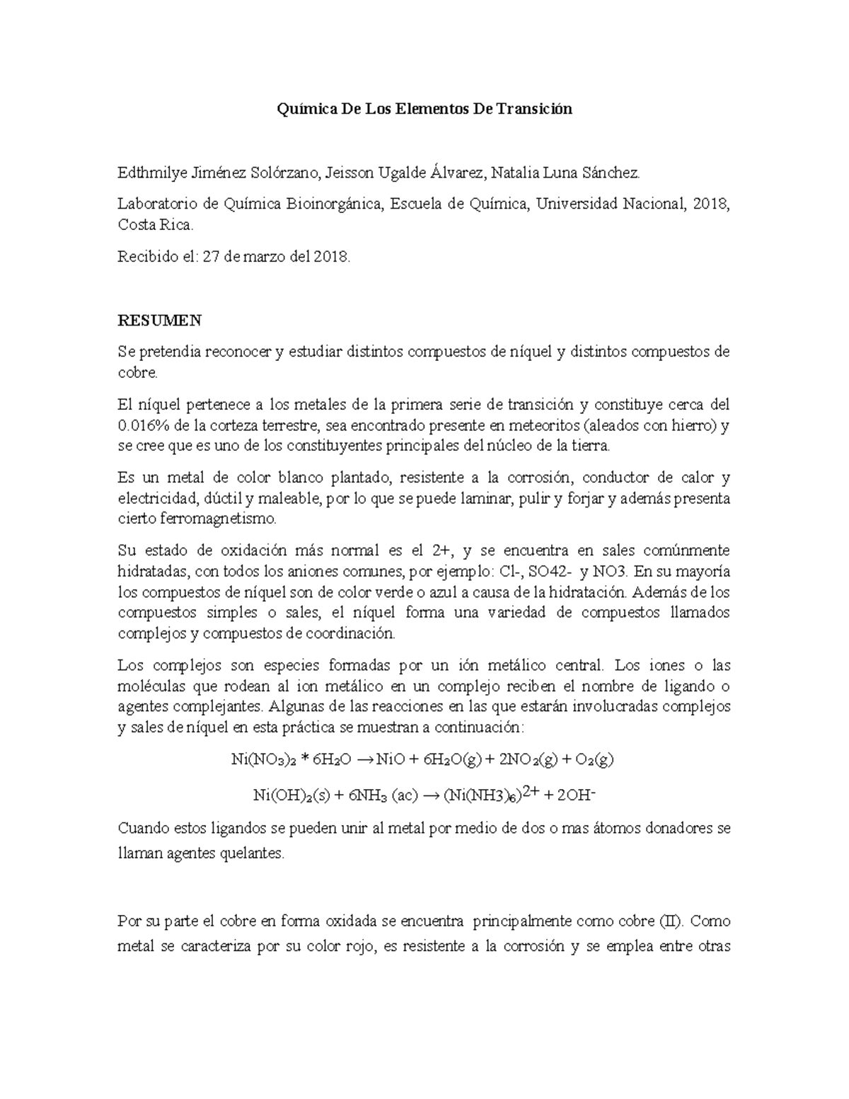 Química De Los Elementos De Transición inorganica - Química De Los ...