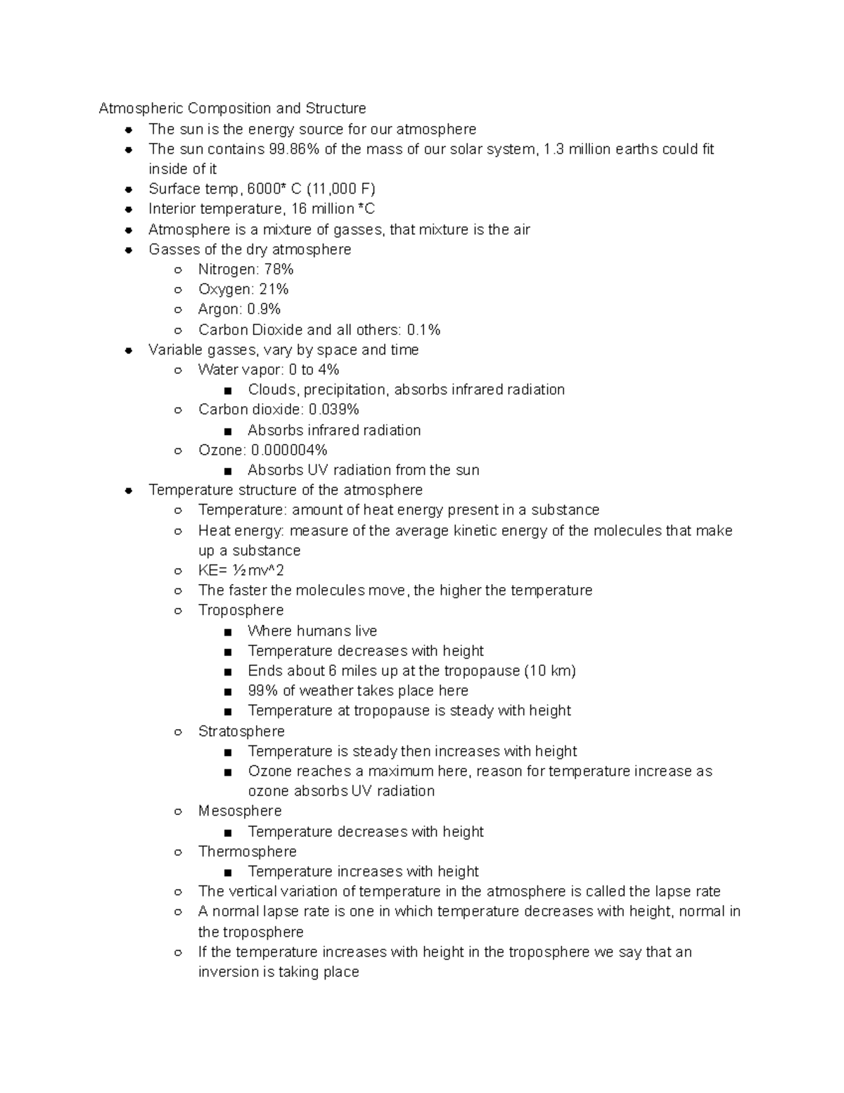 Meteorology study notes (43) - Atmospheric Composition and Structure ...