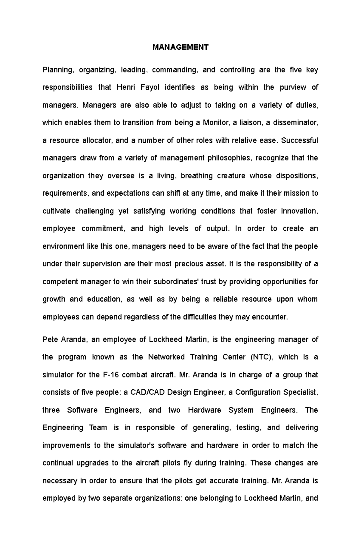 Management - Writing essays is an essential component in the process of ...