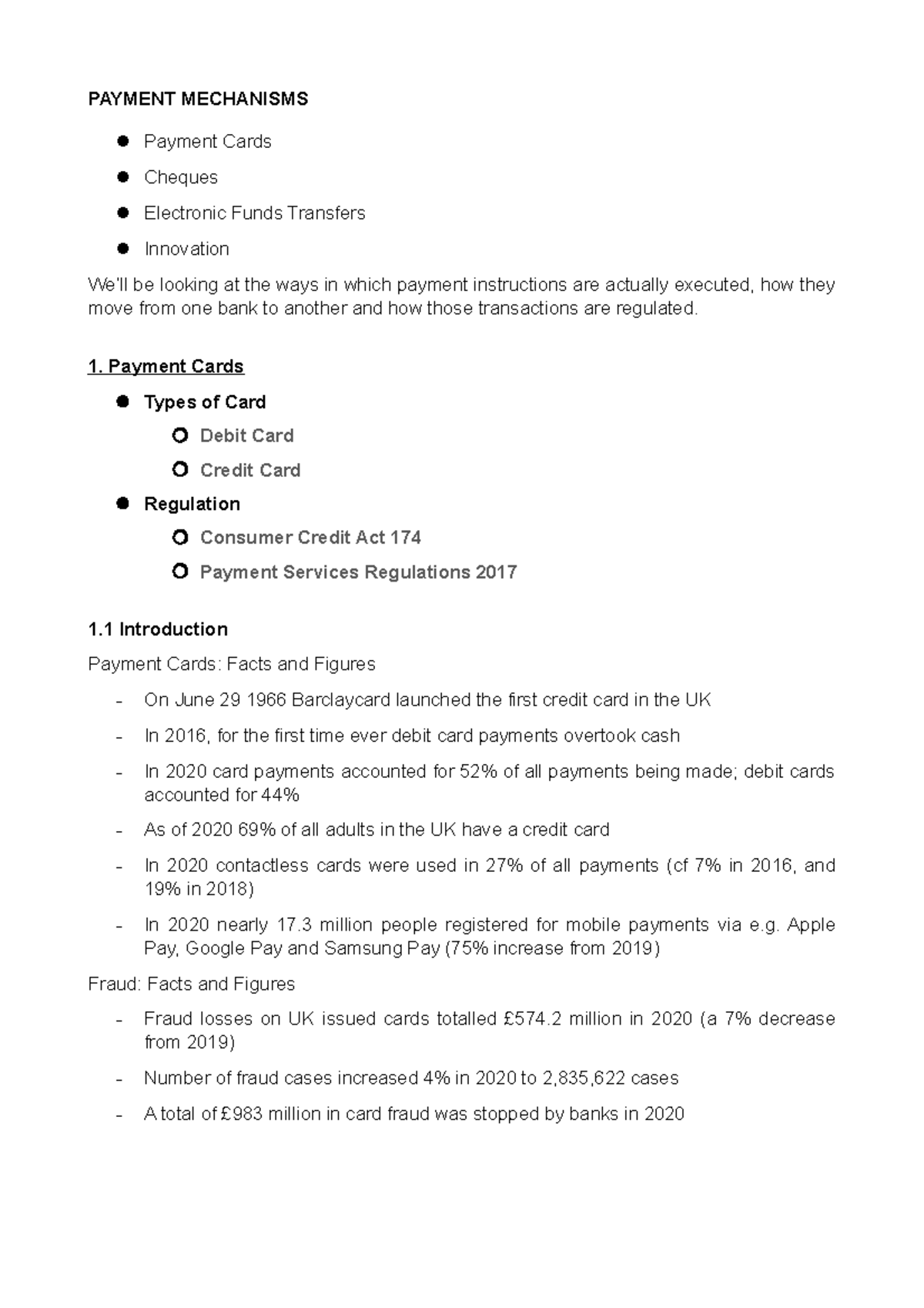 Payment Mechanisms Transactional Banking Law - PAYMENT MECHANISMS ...