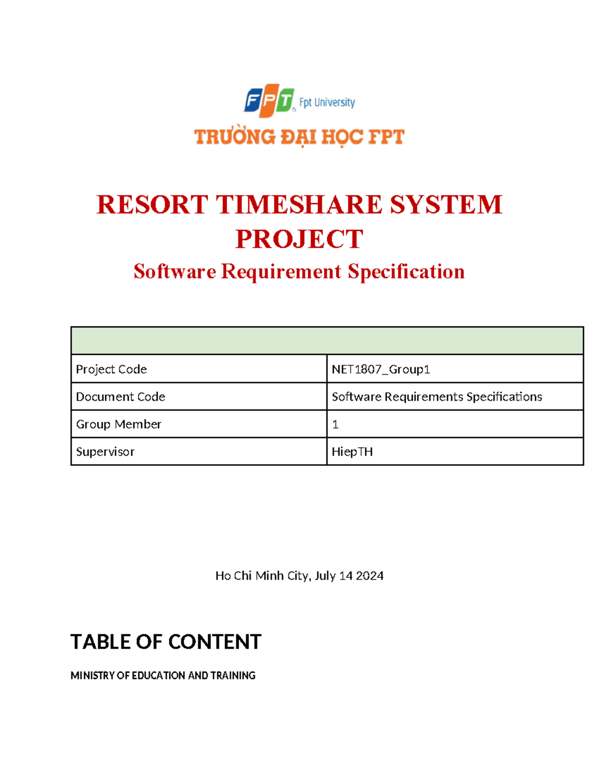 Software Requirement Specification - RESORT TIMESHARE SYSTEM PROJECT ...