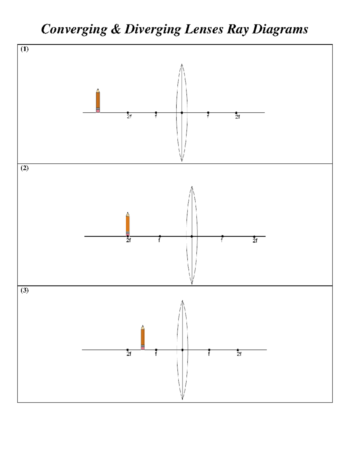 L11 Practice - Lens Ray Diagrams - PHY1321 - Converging & Diverging ...
