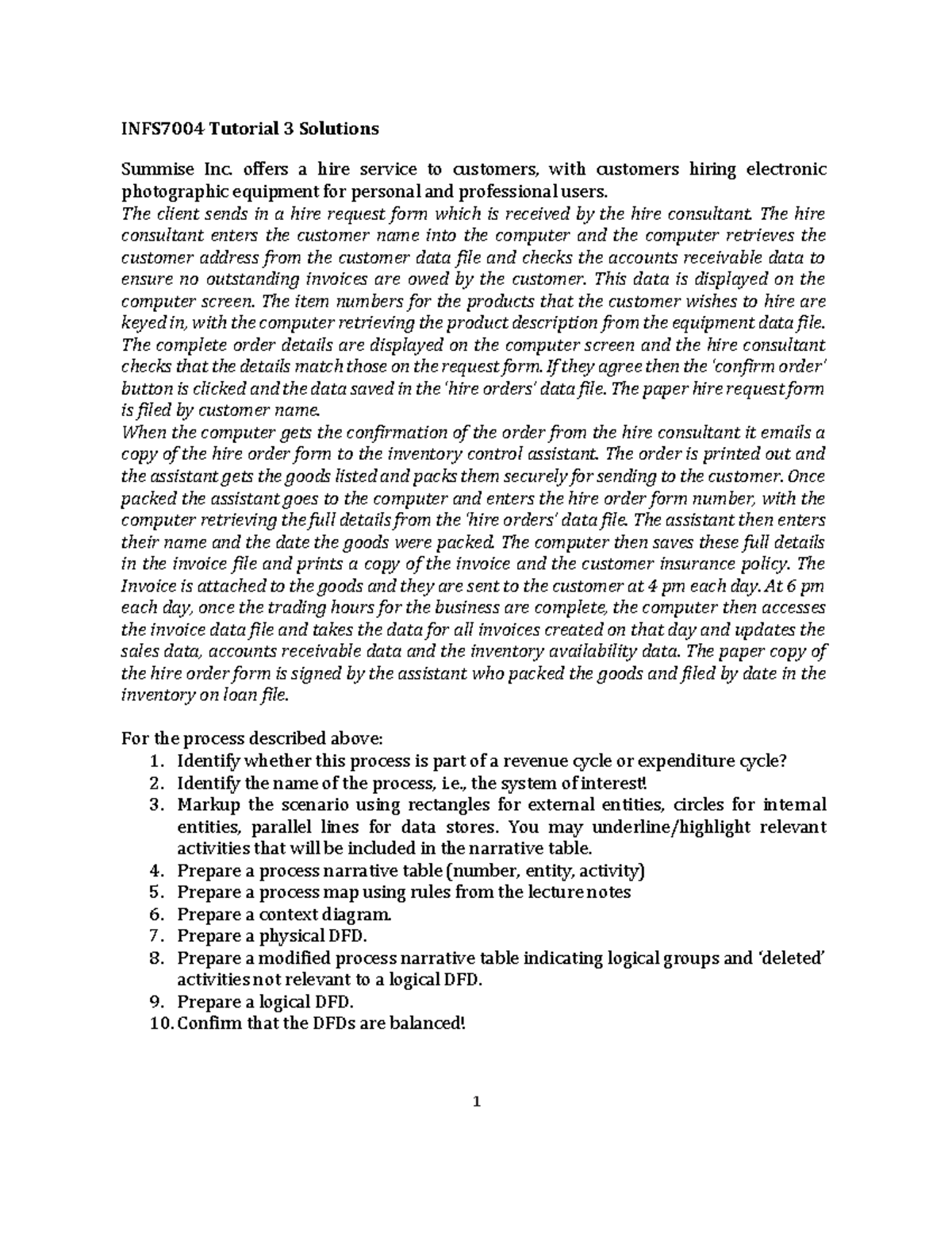 Week4 Tutorial 3 INFS7004 Solutions - INFS7004 Tutorial 3 Solutions ...