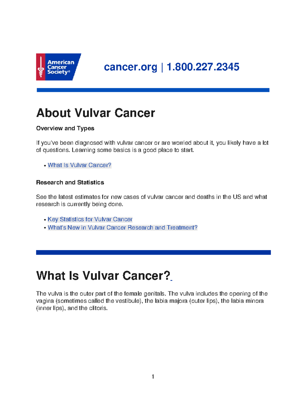 8868 - Vulvar cancer essay - About Vulvar Cancer cancer | 1.800 ...