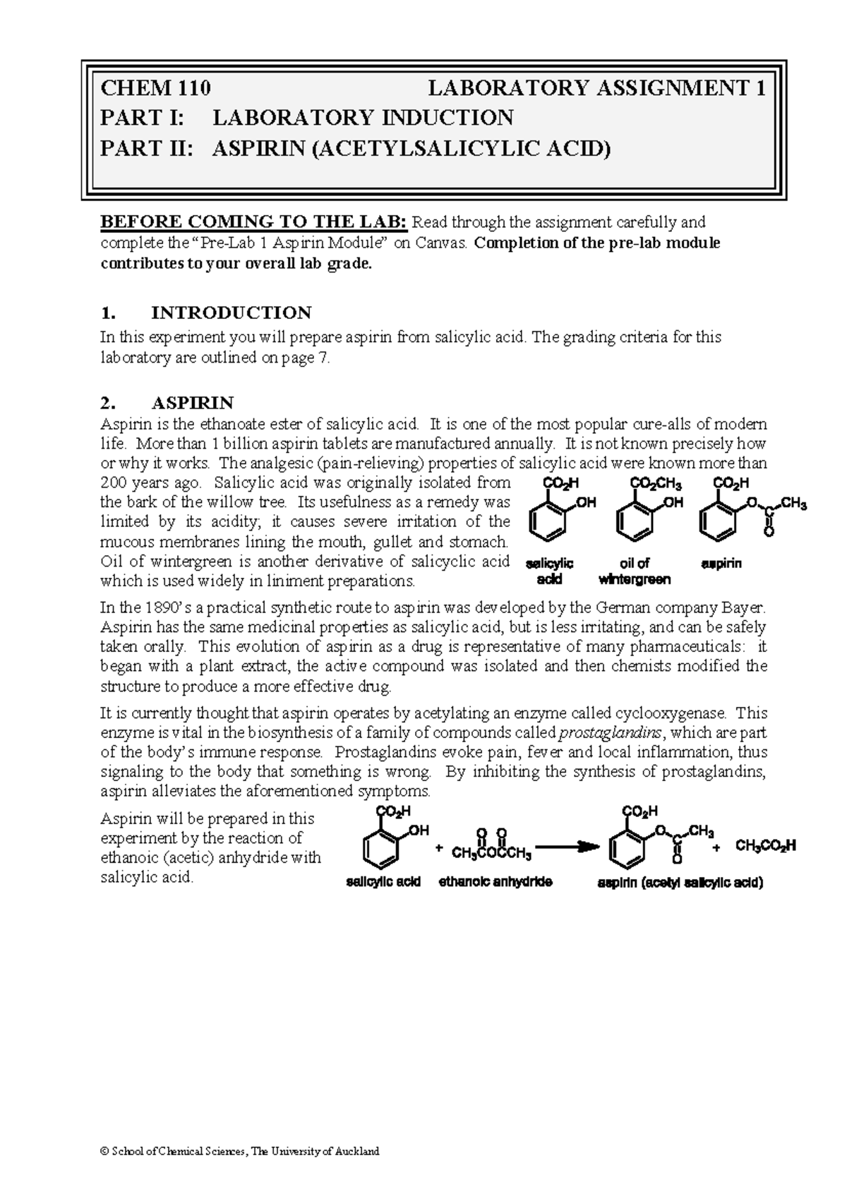 2021 Lab Ass1 Aspirin - A wall of text is something that is frowned upon in most, actually ...