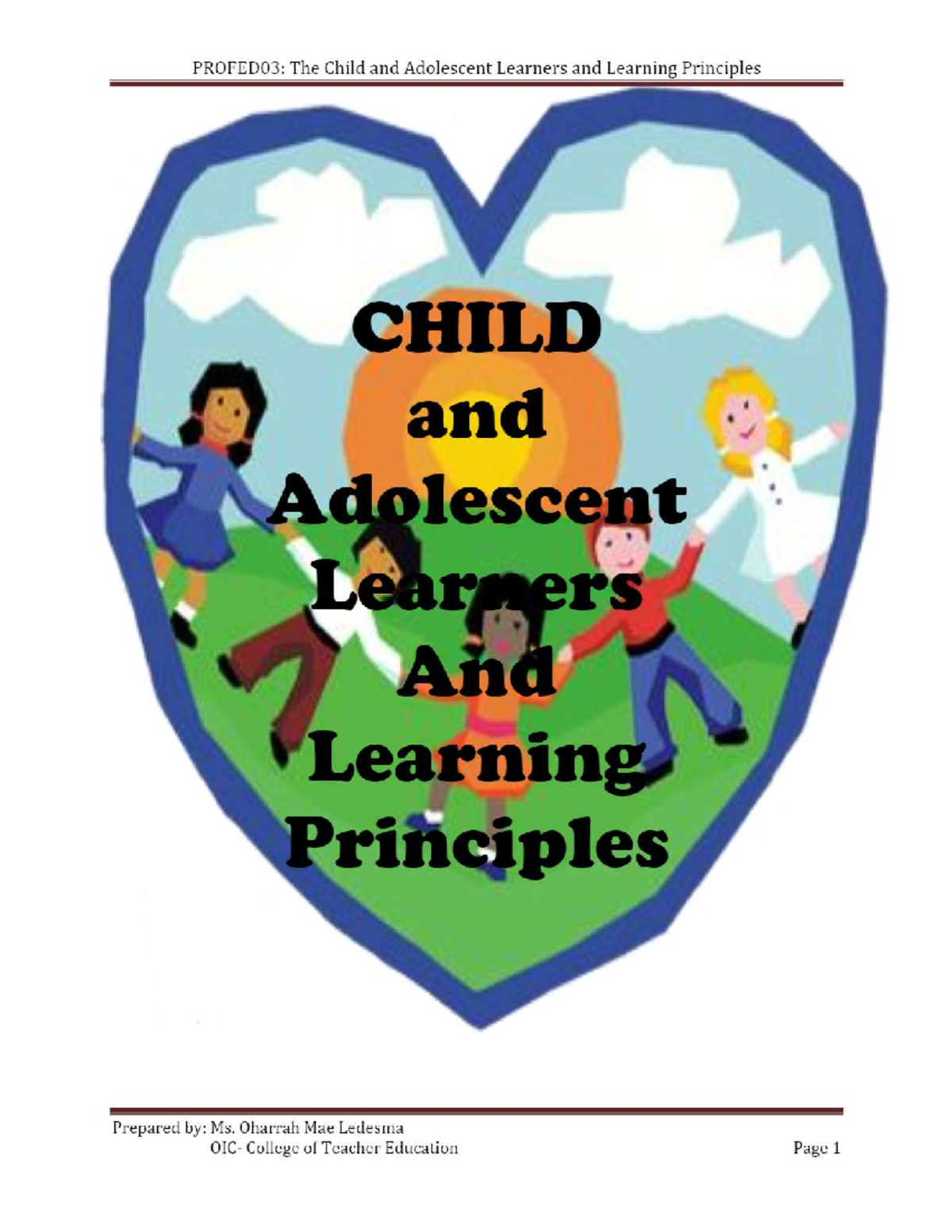 The Child and Adolescent and Learning principles book - Beed gen - Studocu