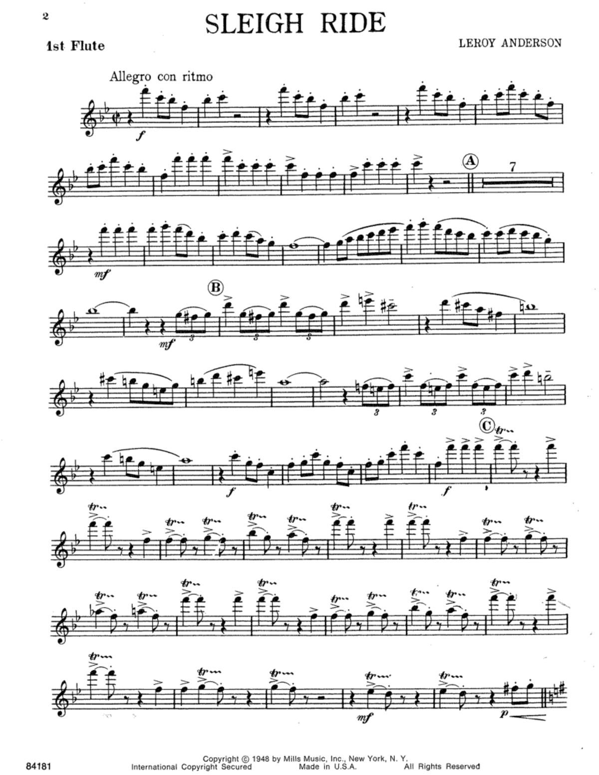 Httpsshsbowmenband.files.wordpress - 2 SLEIGH RIDE 1st Flute LEROY ...