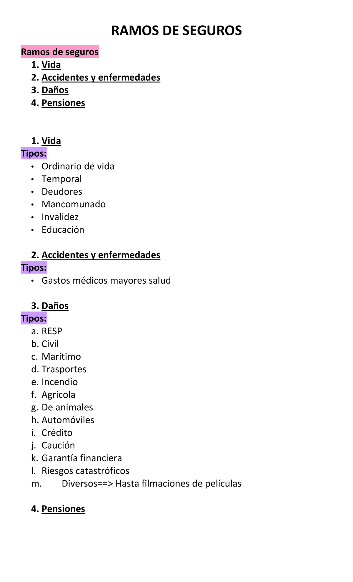 GUIA Segundo Parcial Seguros Y Fianzas - RAMOS DE SEGUROS Ramos de ...