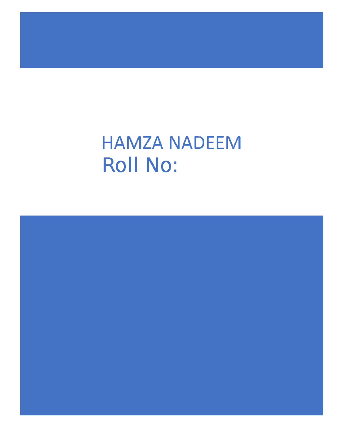 Exam 6 May 2020, questions - HAMZA NADEEM Roll No: 23927 Question no 2 ...