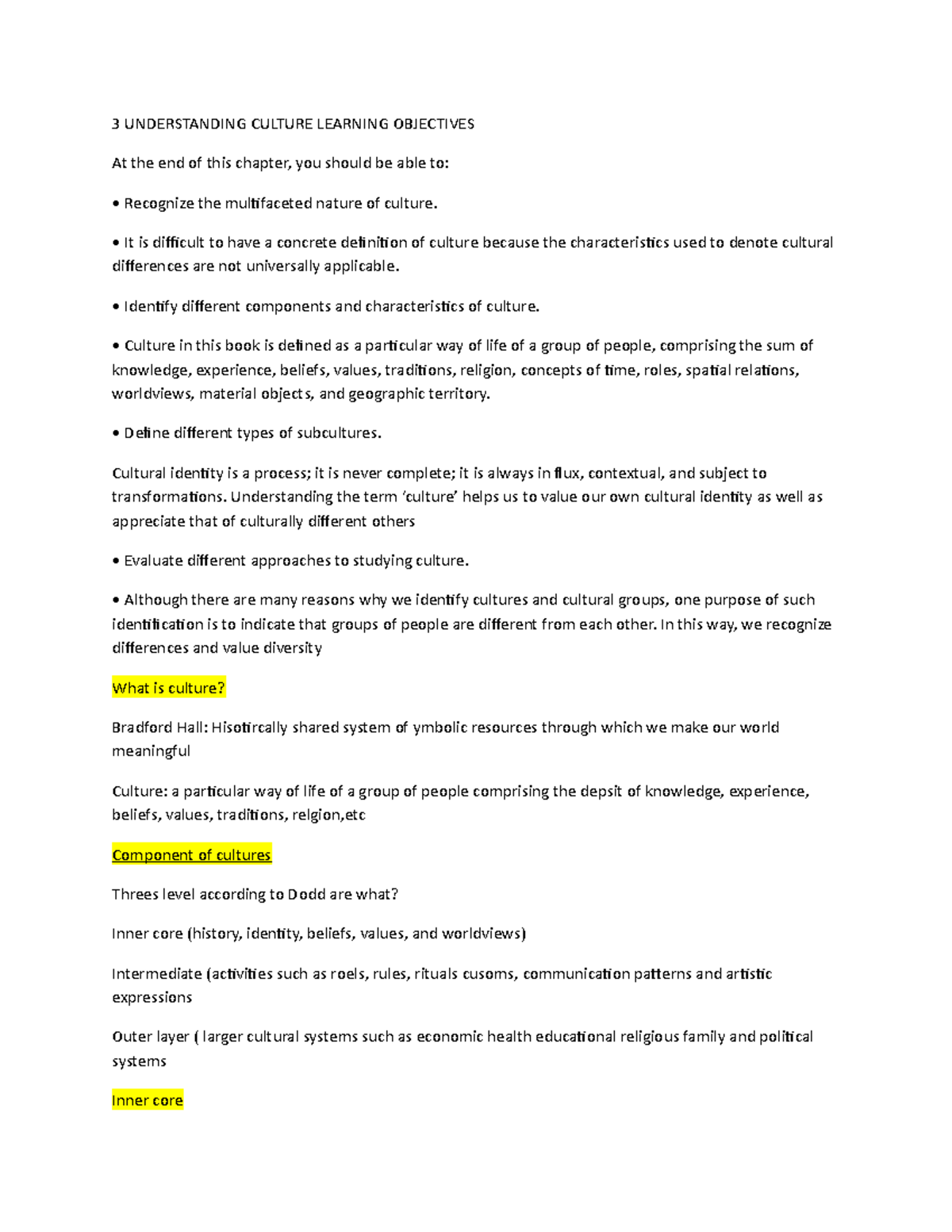 Chapter 3 Understanding Culture - 3 UNDERSTANDING CULTURE LEARNING ...