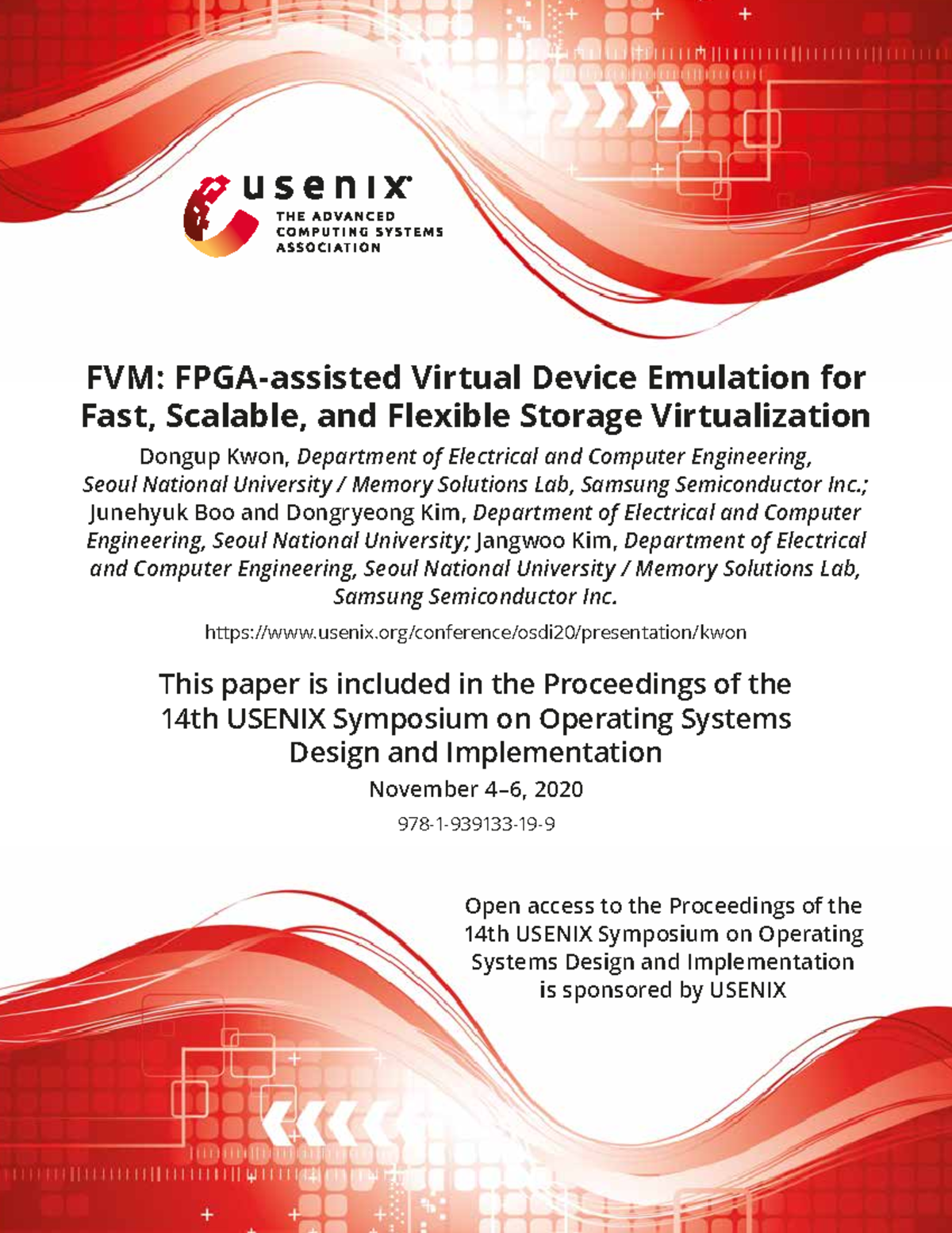 Osdi20-kwon-kvm by fpga - This paper is included in the Proceedings of the 14th USENIX Symposium ...