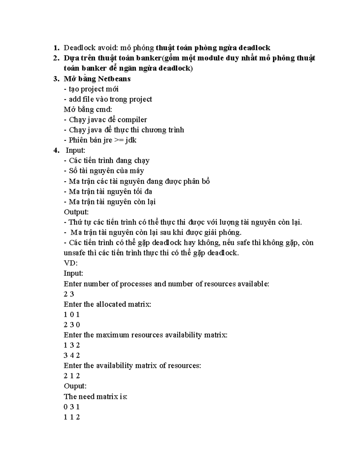 Assignment OSG - HEHE - Deadlock avoid: mô phỏng thuật toán phòng ngừa ...