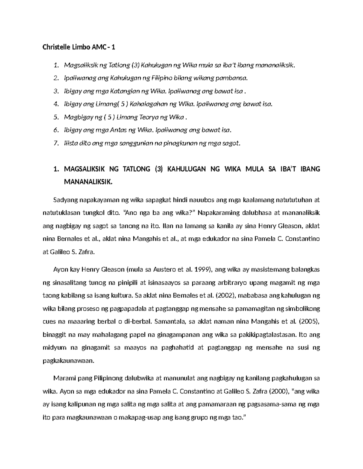 594694879 Takdang Aralin 2 Docx - Christelle Limbo AMC - 1 Magsaliksik ...