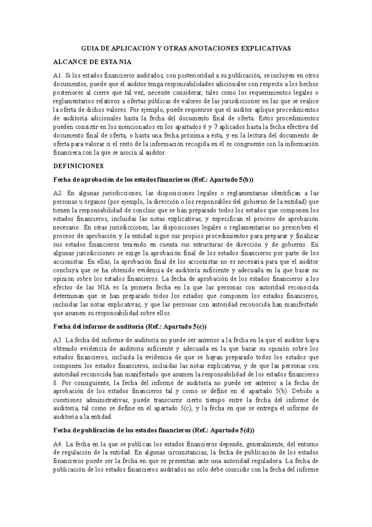 GUIA DE Aplicación Y Otras Anotaciones Explicativas Parte 5 - GUIA DE ...