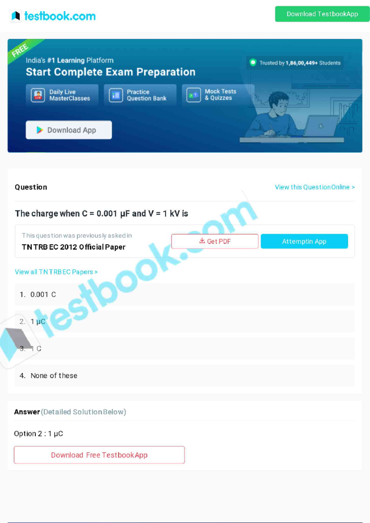 The charge when c 0 001 f and v 1 kv isnb 5fc49d312a8f93412149 f3e0 ...