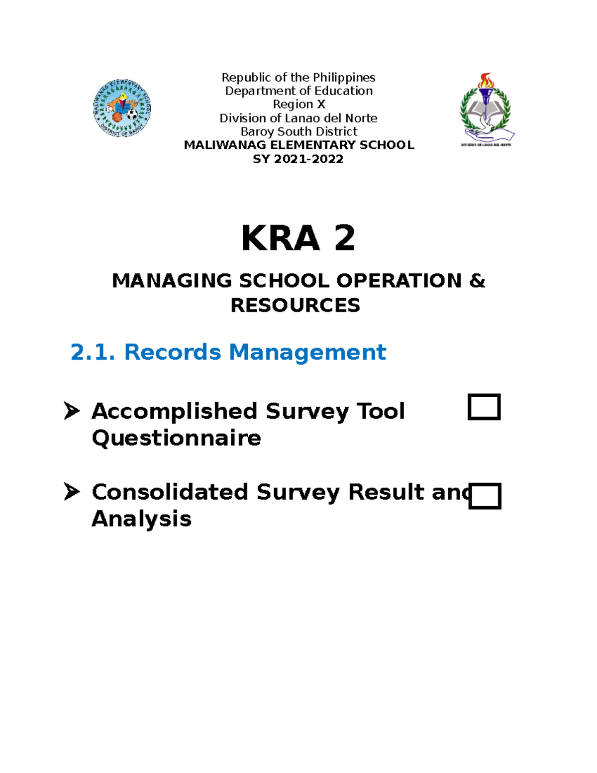 Cover kra - sharing is giving - Republic of the Philippines Department ...