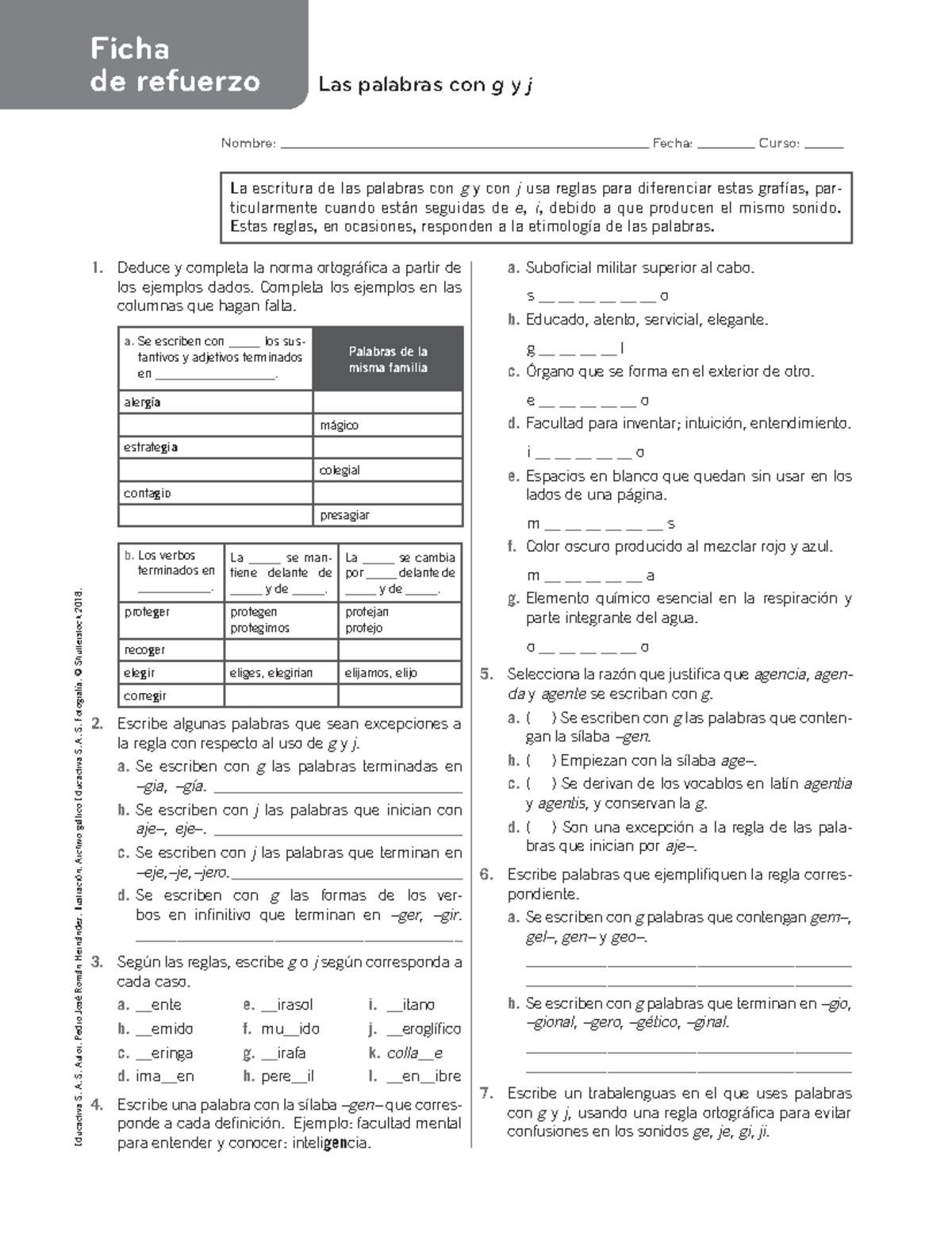 Las palabras con g y j - no quiero - Educactiva S. A. S. Autor: Pedro ...