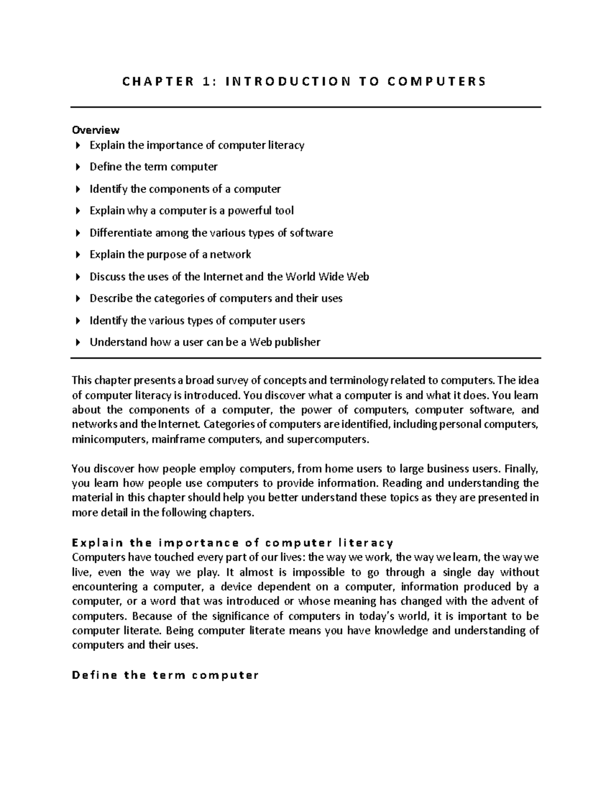 Computers-part3 - computer information systems (CIS131) - C H A P T E R 1 : I N T R O D U C T I ...