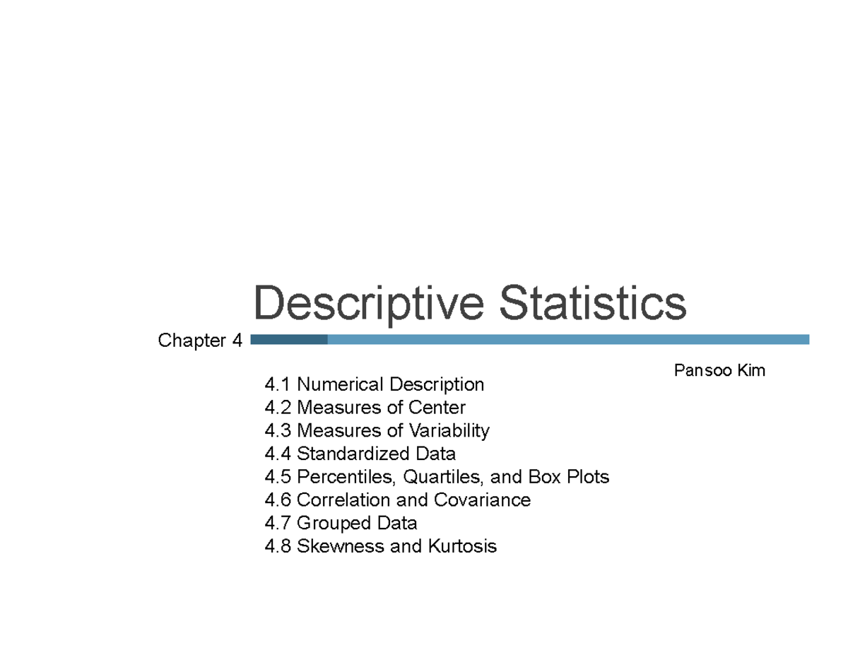 Applied Statistics in Business and Economics CH4 - Descriptive ...