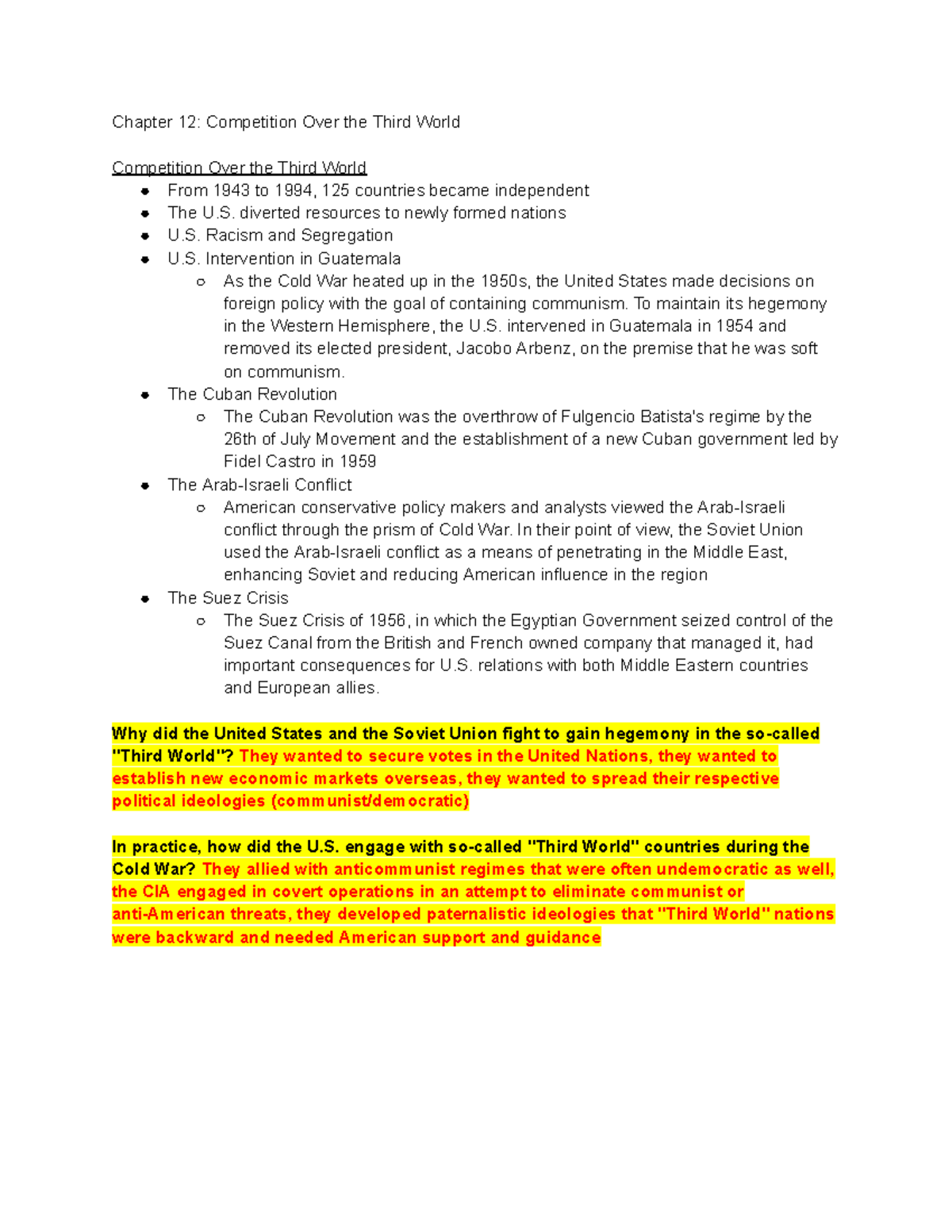 Chapter 12: Competition Over the Third World - diverted resources to ...