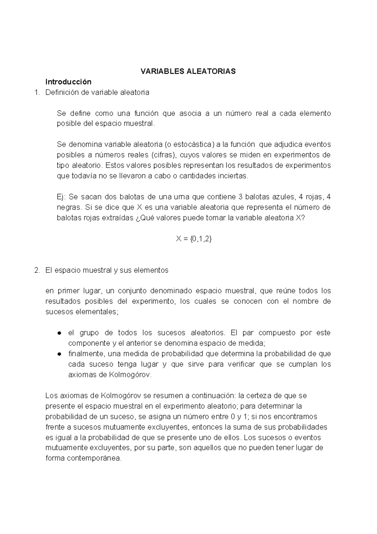 Variables Aleatorias - Nota: 43 - VARIABLES ALEATORIAS 1. de variable ...