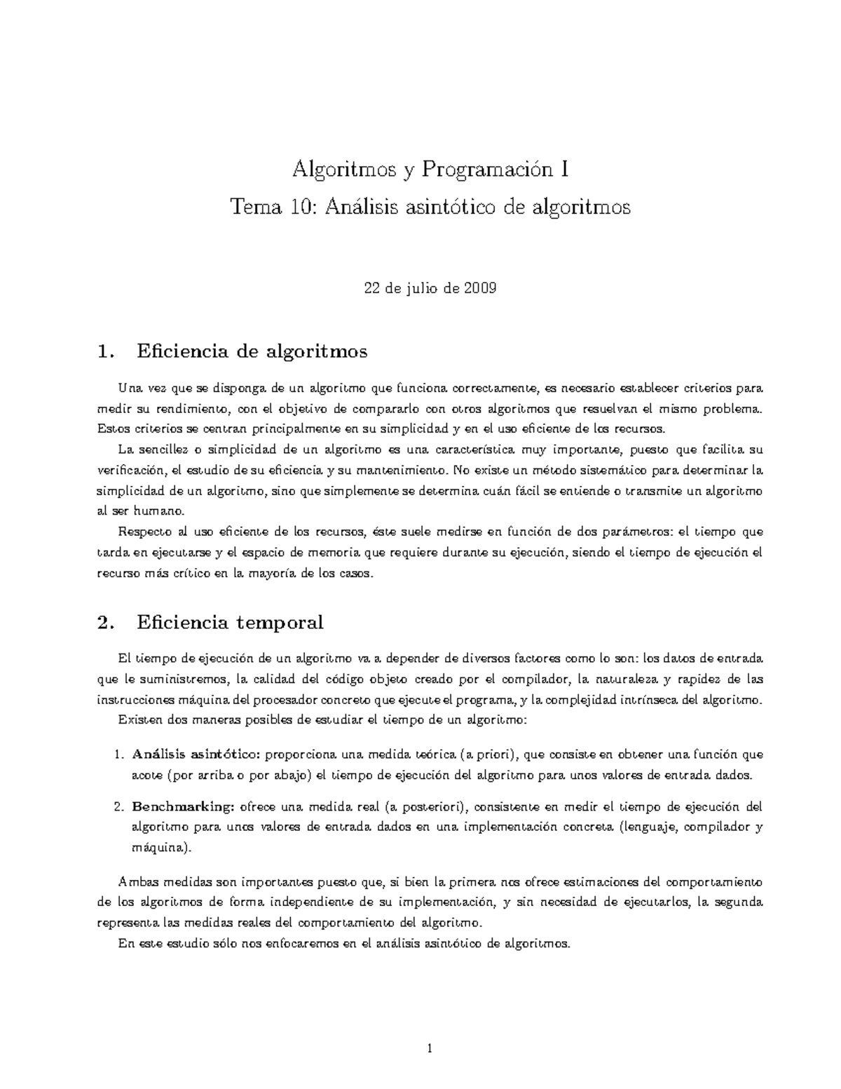 Analisis asintotico - Complejidad de los algoritmos - Algoritmos y ...