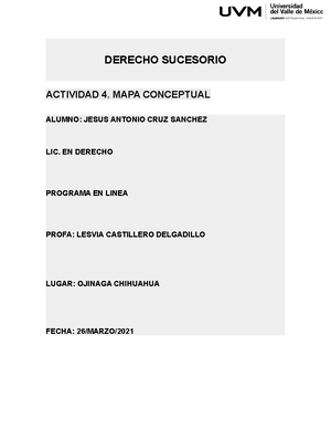 A5 GVP - actividad 5 - Derecho Sucesorio - UVM - Studocu