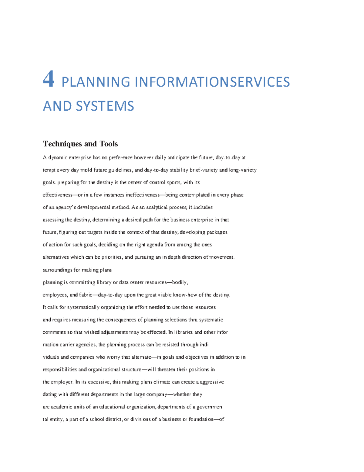 4 Planning Information Services and Systems - 4 PLANNING ...