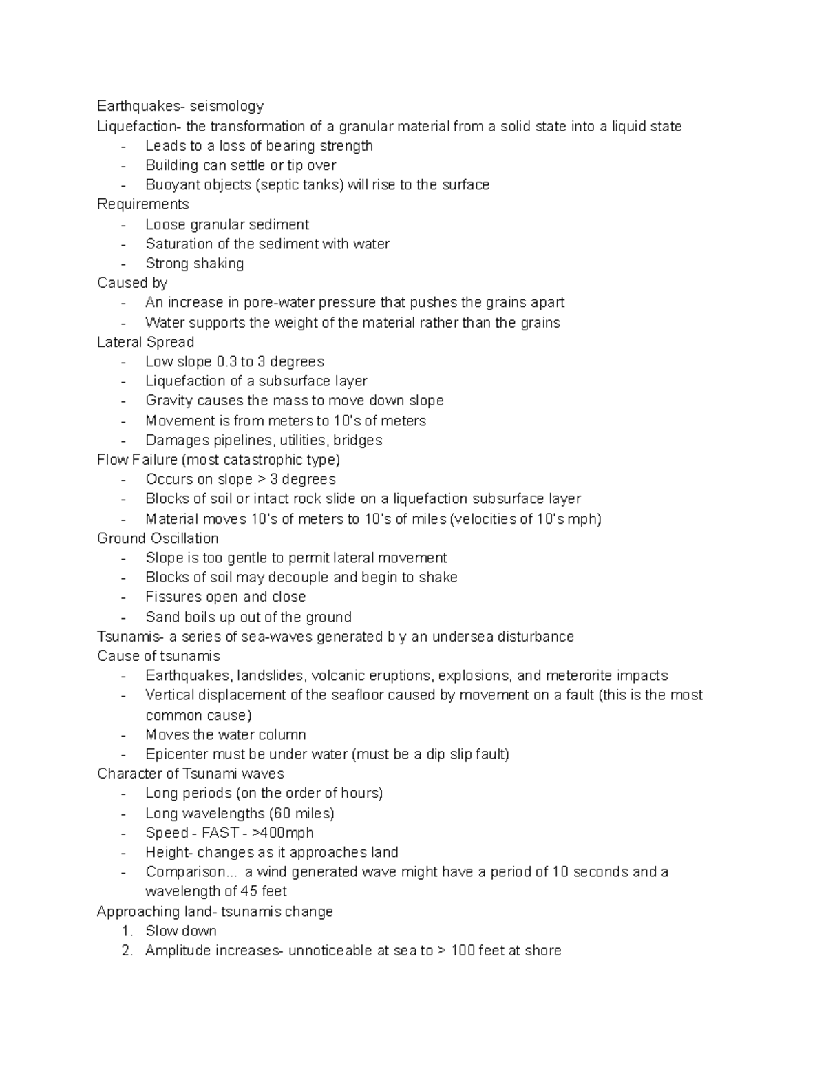 Earthquakes- Natural Disasters test 3 Review - Earthquakes- seismology ...