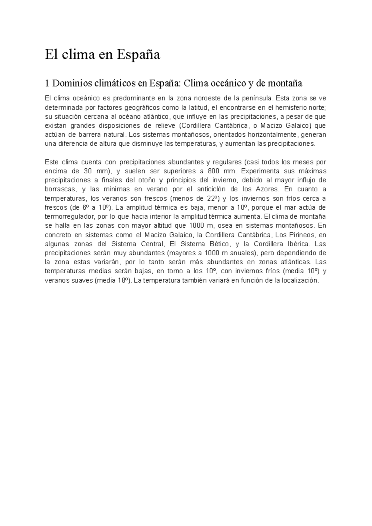 Tema 3 el clima en España - El clima en España 1 Dominios climáticos en ...