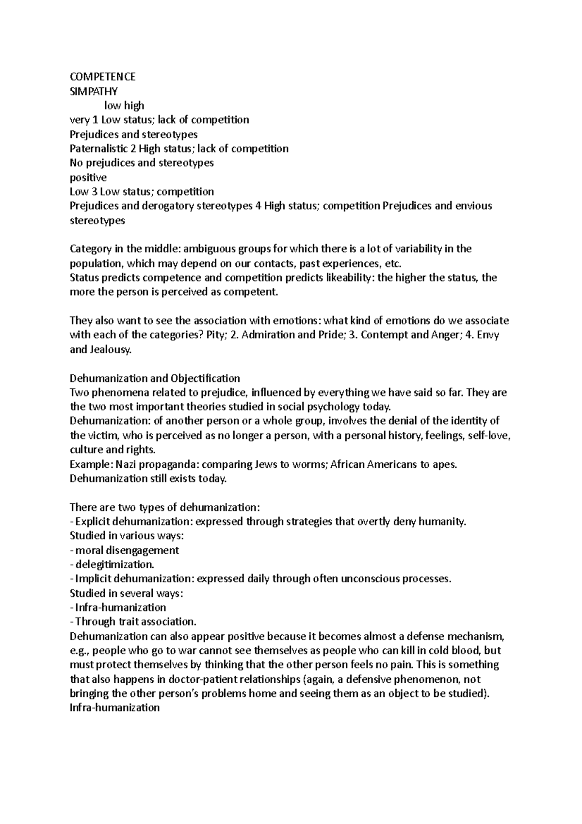 Competence - General Psychology - COMPETENCE SIMPATHY low high very 1 ...