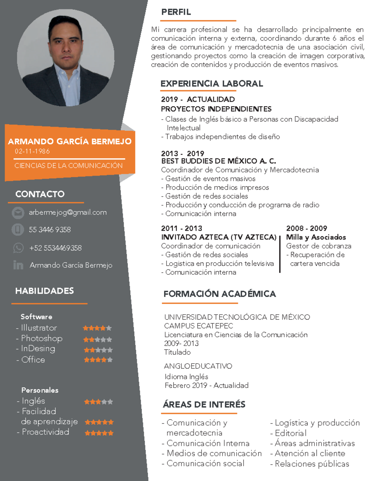 CV AGB (1) - Ejemplo grafico de como generar un CV en Illustrator - CIENCIAS DE LA COMUNICACI”N ...