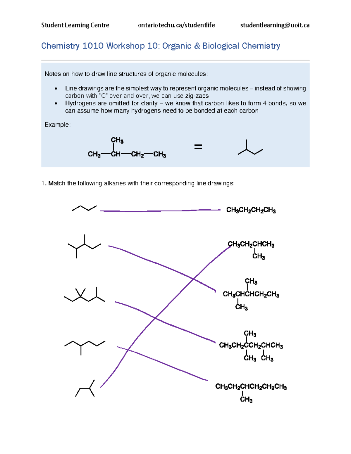 WS 10 solutions - Chemistry 1010 Workshop 10: Organic & Biological ...