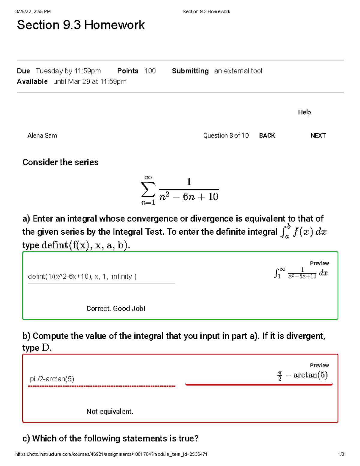 Mathwork - PRACTICE - 3/28/22, 2:55 PM Section 9 Homework - Studocu