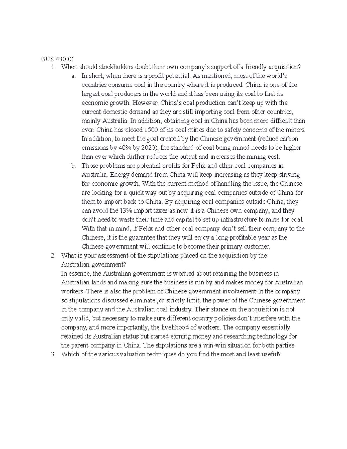 Case Study #11 - Assignment - BUS 430 01 When should stockholders doubt ...