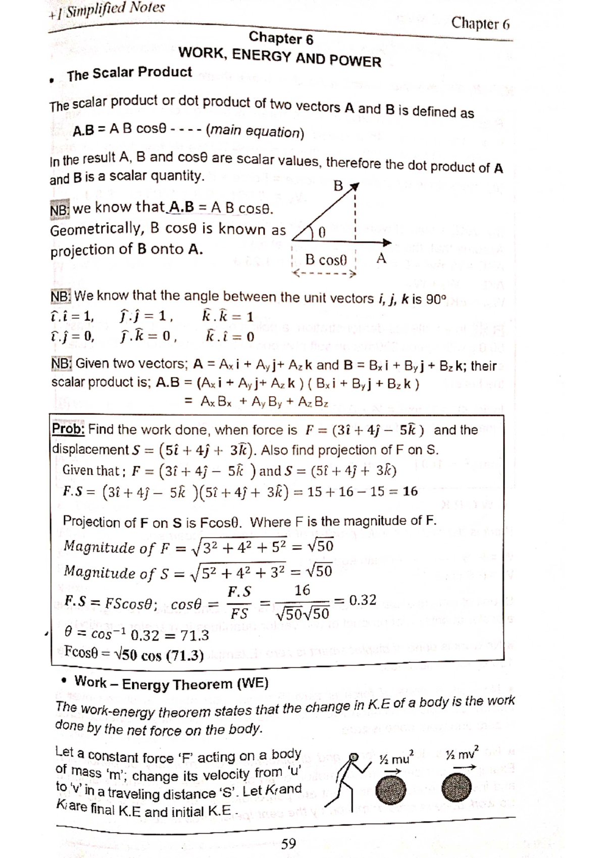 Work Energy And Power 11th 6st Chapter Simplified Notes Physics