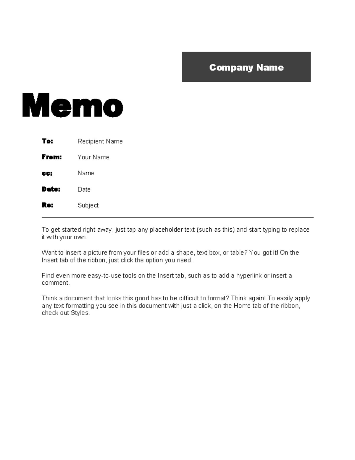 Mandatory Individual Assignment Group Assignments Quizzz Company Name Memo To Recipient