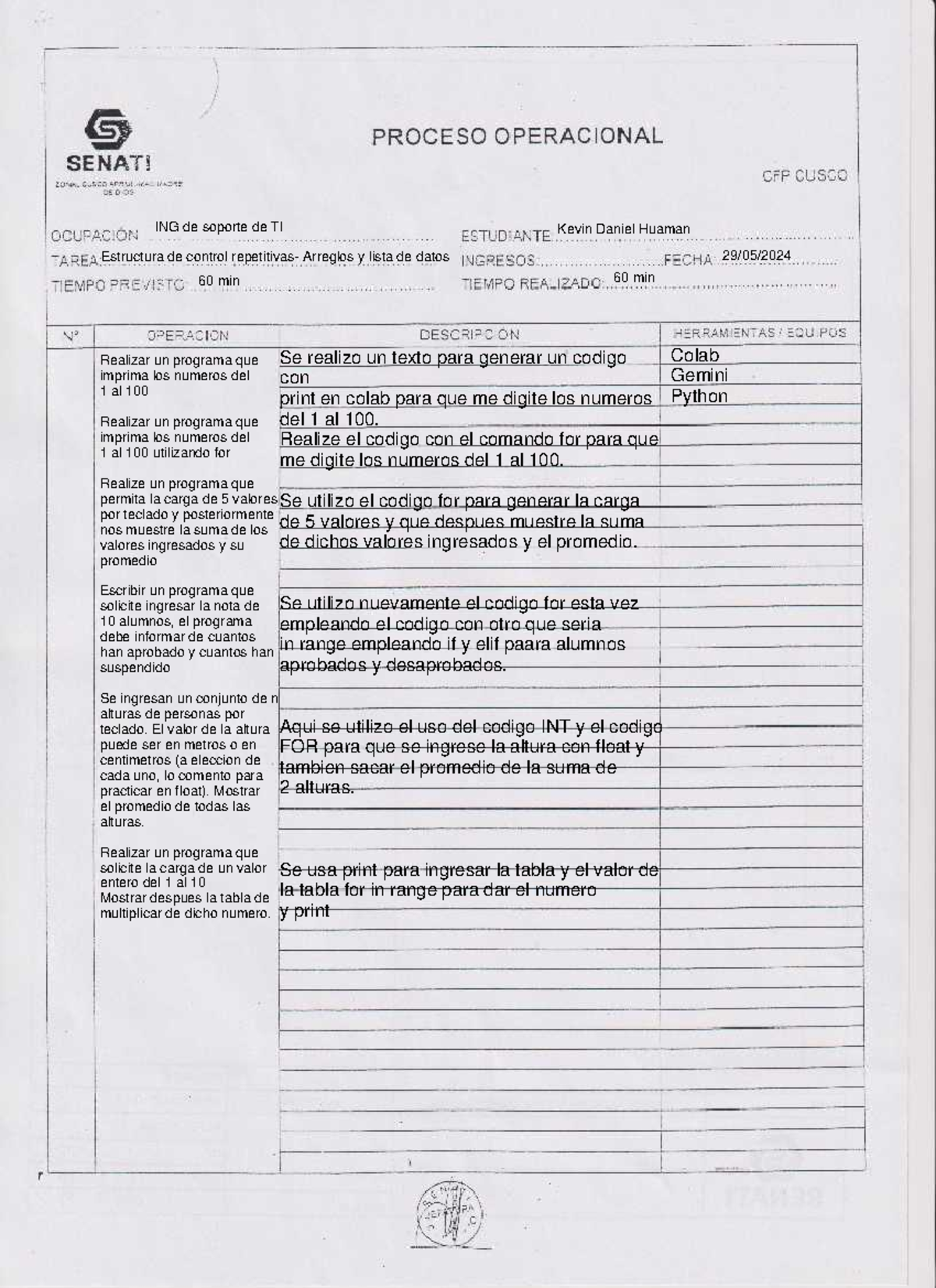 Proceso Operacional Estructura de Control - Introducción a las ...