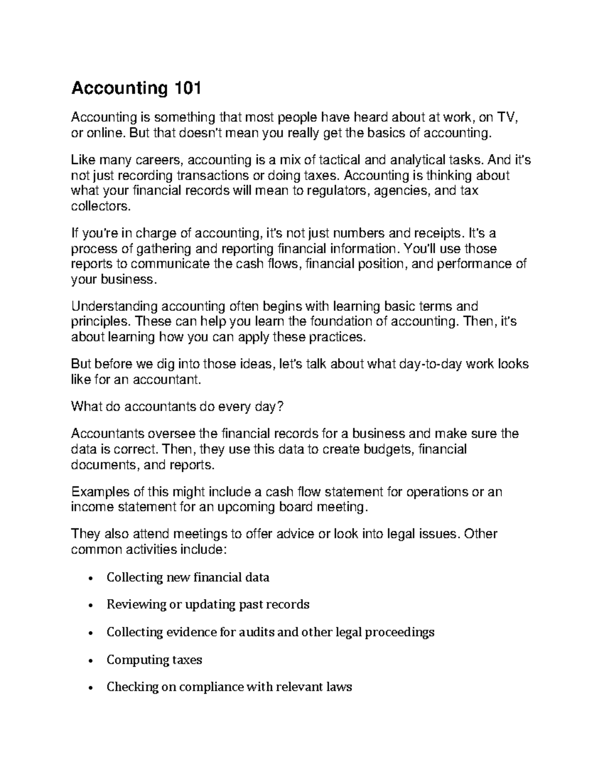 Accounting 101-1-7 - Accounting 101 Accounting is something that most ...