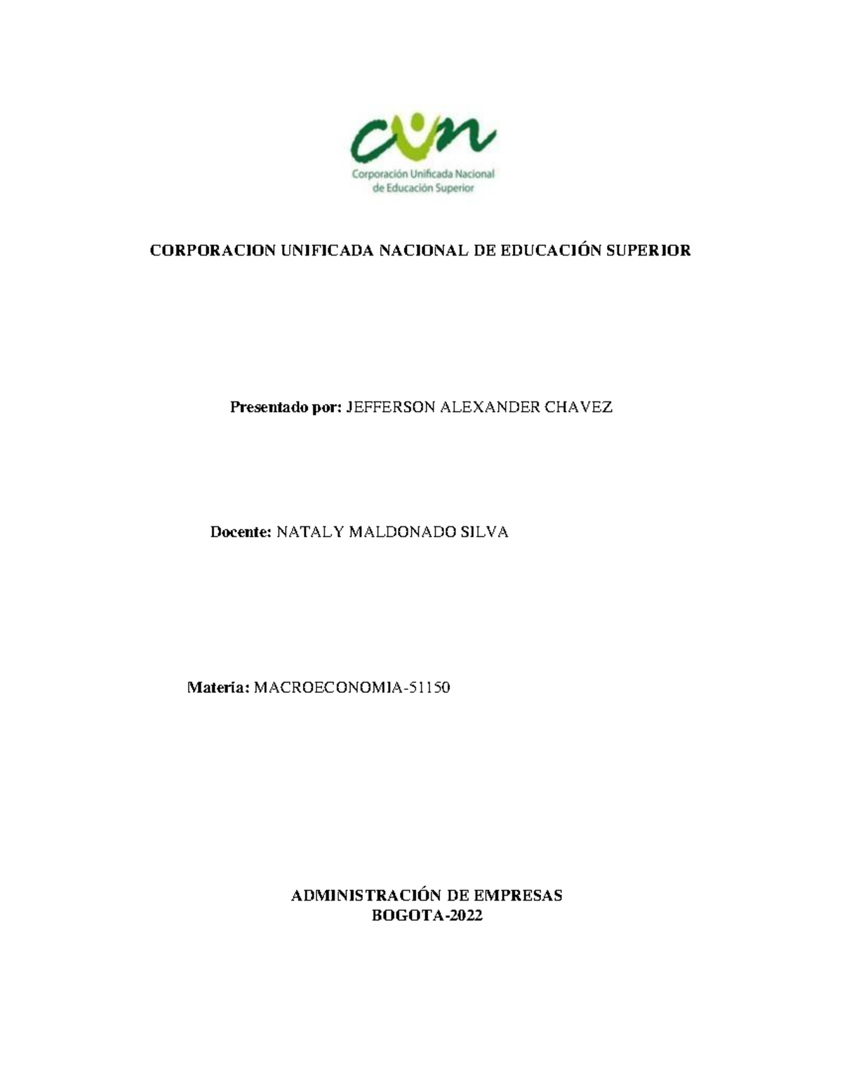 ACA N° 3 Macroeconomia - dgdgdgd - CORPORACION UNIFICADA NACIONAL DE ...