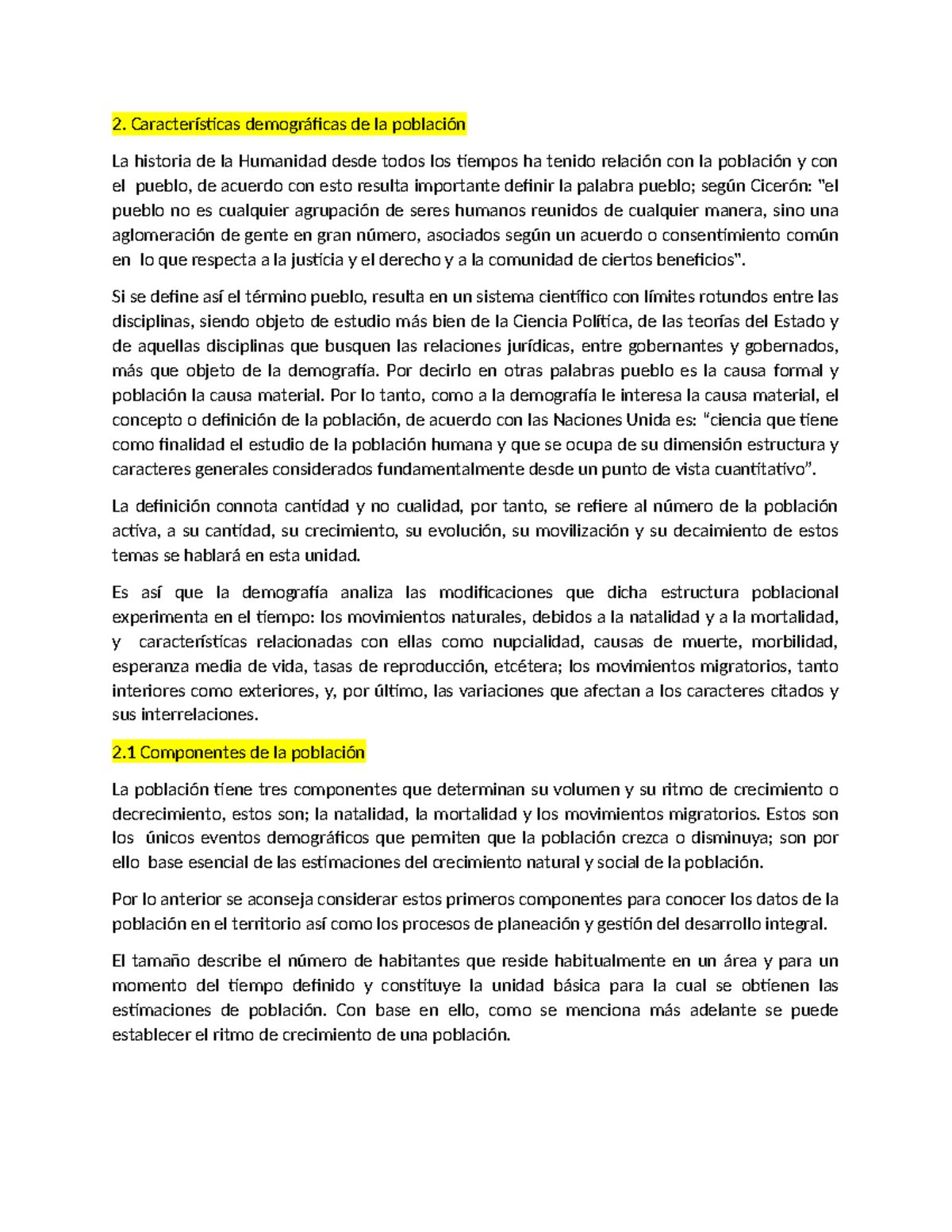 Poblacion 2 - informativo - Características demográficas de la ...