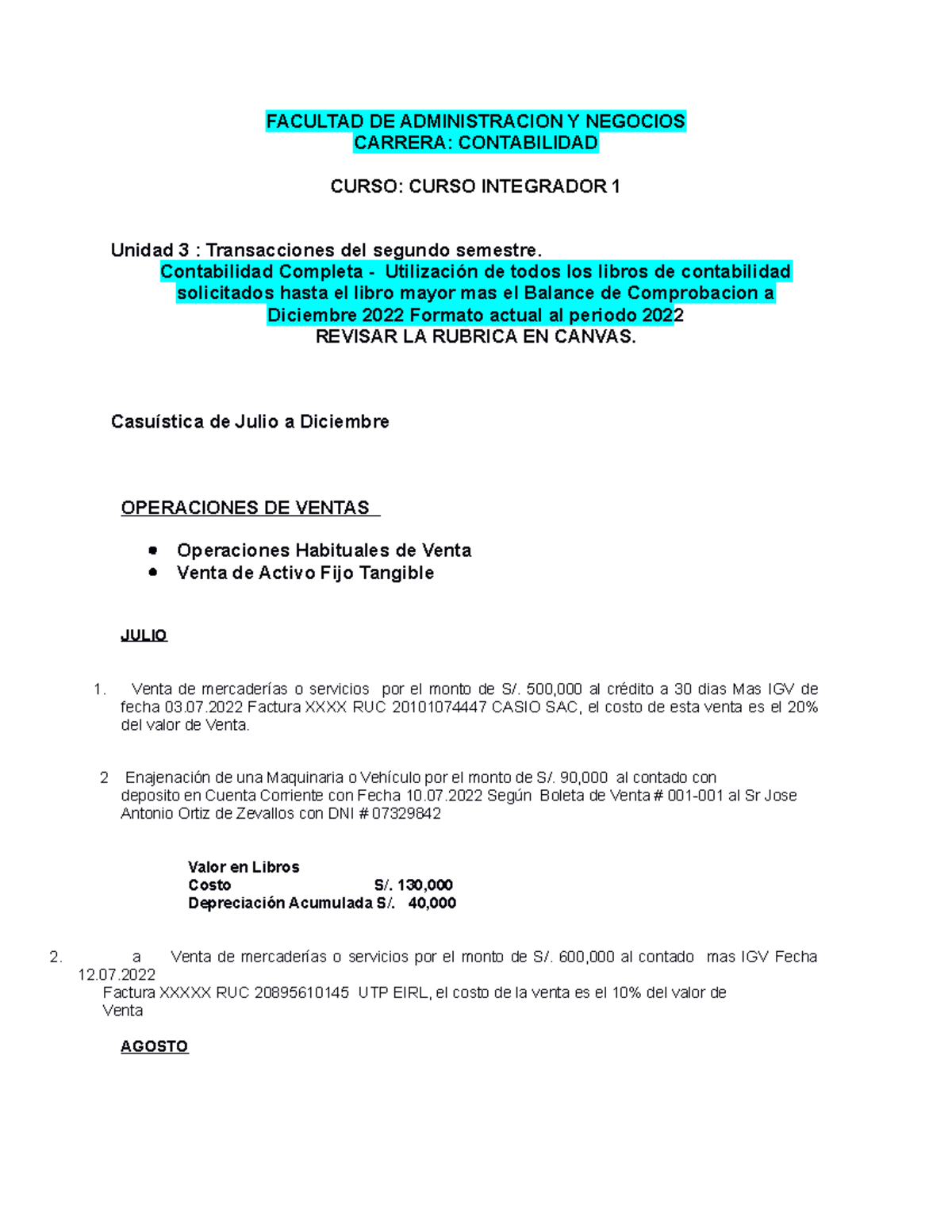 Casuist SAgo 22 2do. Semestre - Unidad 3 (1) (1) - FACULTAD DE ...