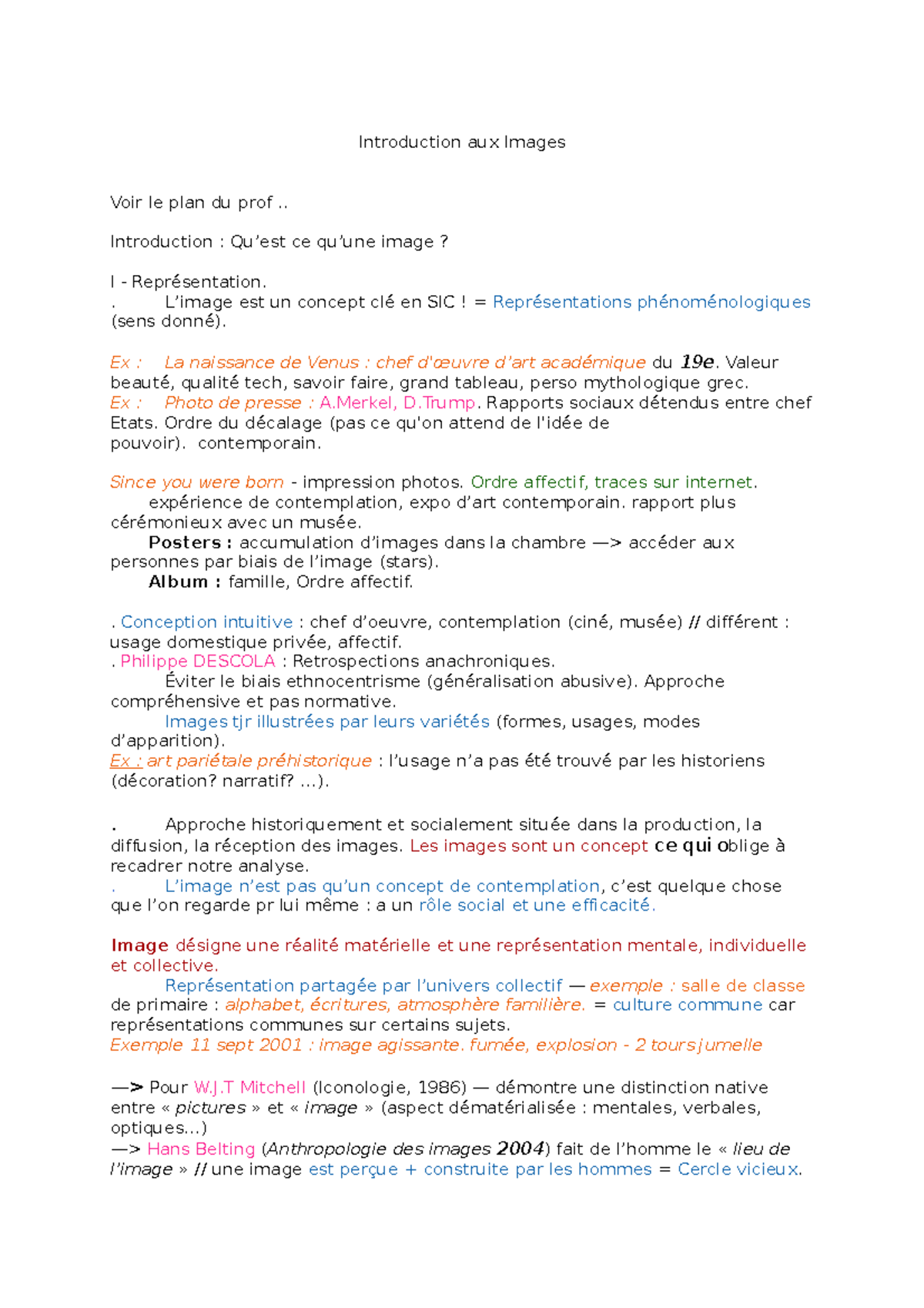 Introduction aux Images - . Introduction : Qu’est ce qu’une image? I ...