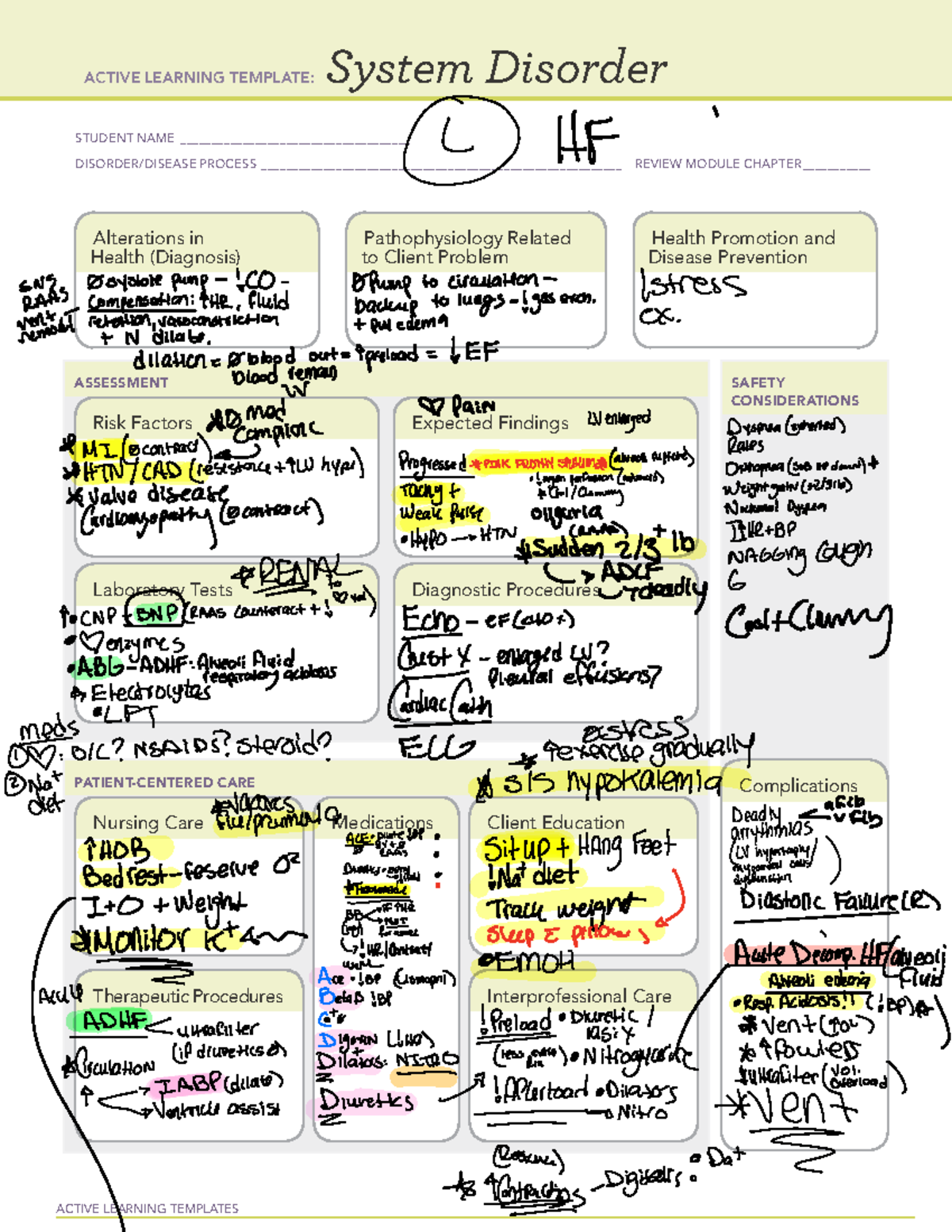 Heart Failure ATI System Disorder - 306 - Villanova - Studocu