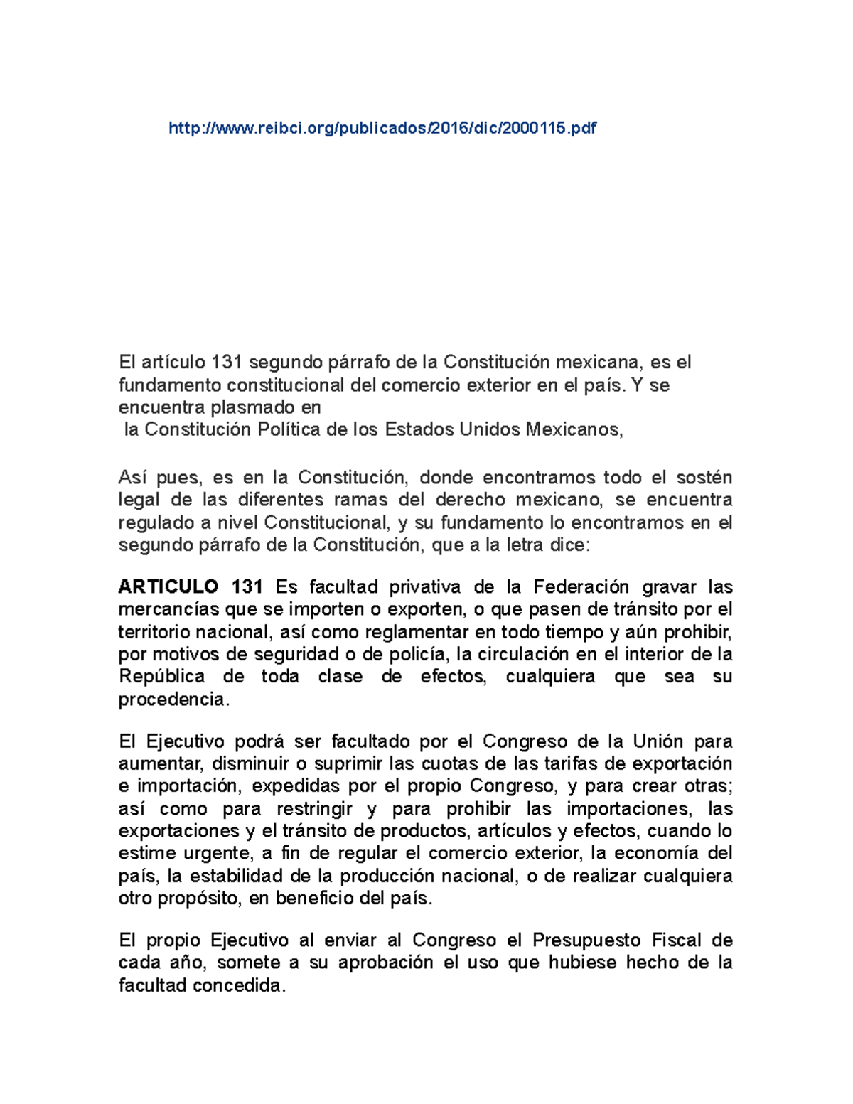 Artículo 131 - reibci/publicados/2016/dic/2000115.pdf El artículo 131 ...