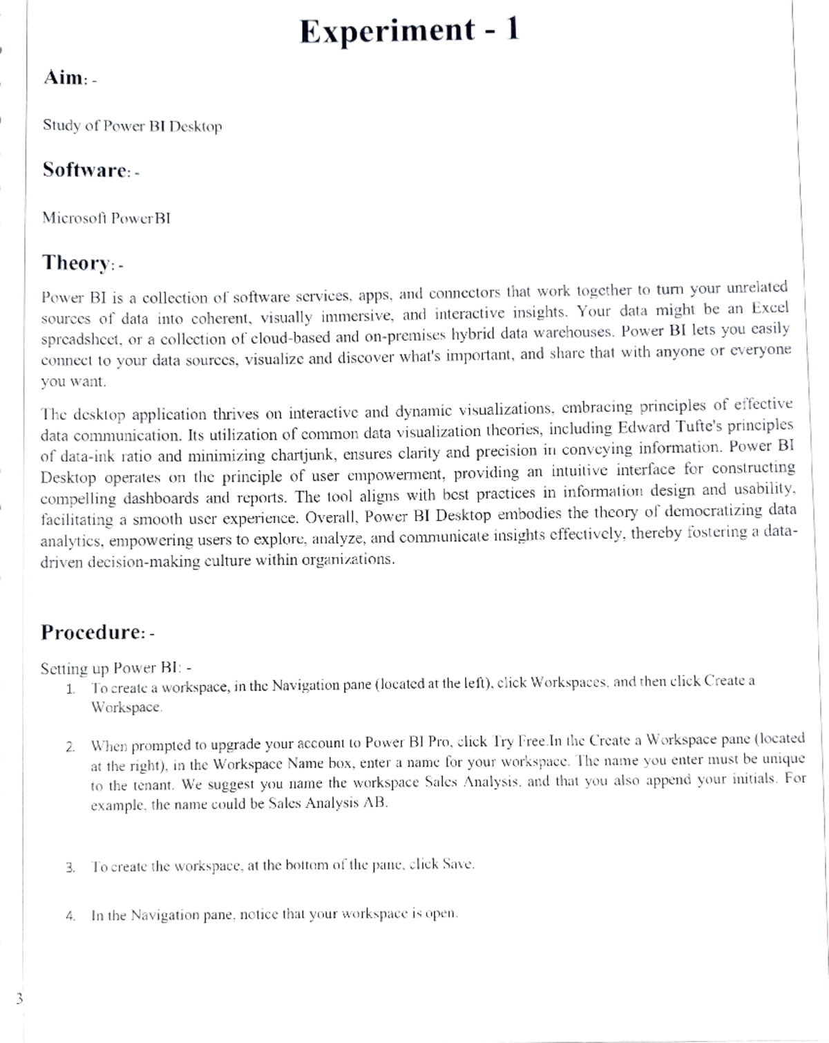 BI 1&2 and study material - Aim: Study of Power BI Desktop Software ...