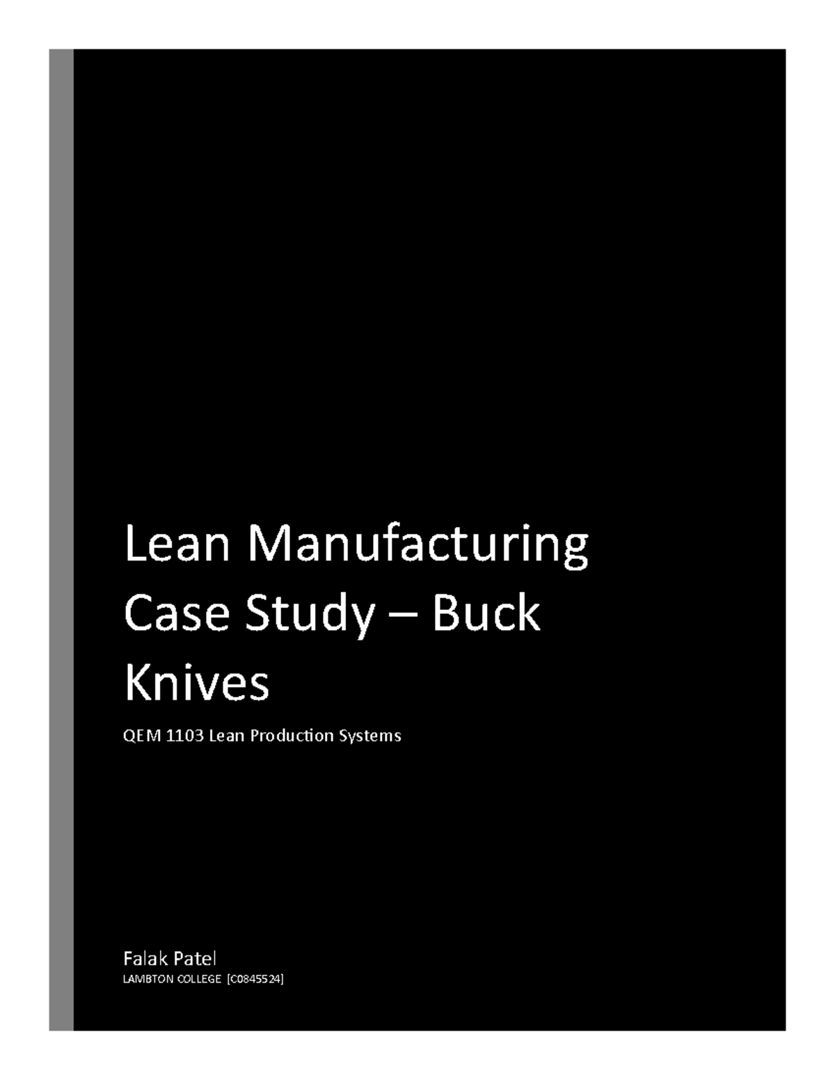 Buck Knives Case Study: Lean Production Systems - Lean Manufacturing ...