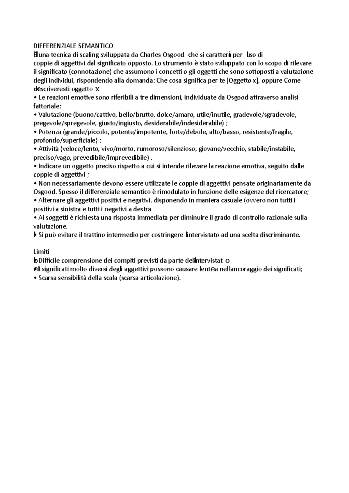 Differenziale Semantico - DIFFERENZIALE SEMANTICO È una tecnica di ...