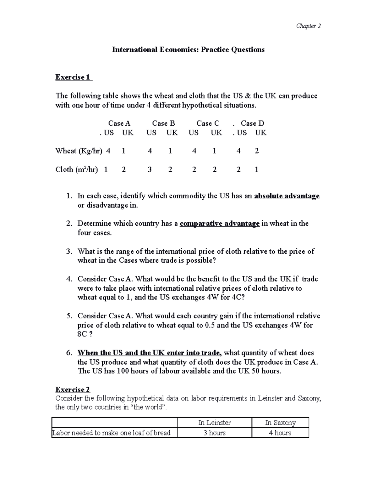 Group-assignment Lecture-2 - Chapter 2 International Economics ...