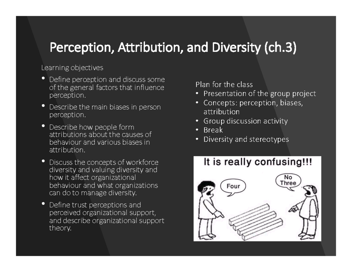 222Chapter 3 - COMM 222 Powerpoint - Perception, Attribution, and Diversity (ch. 3 ) Learning ...